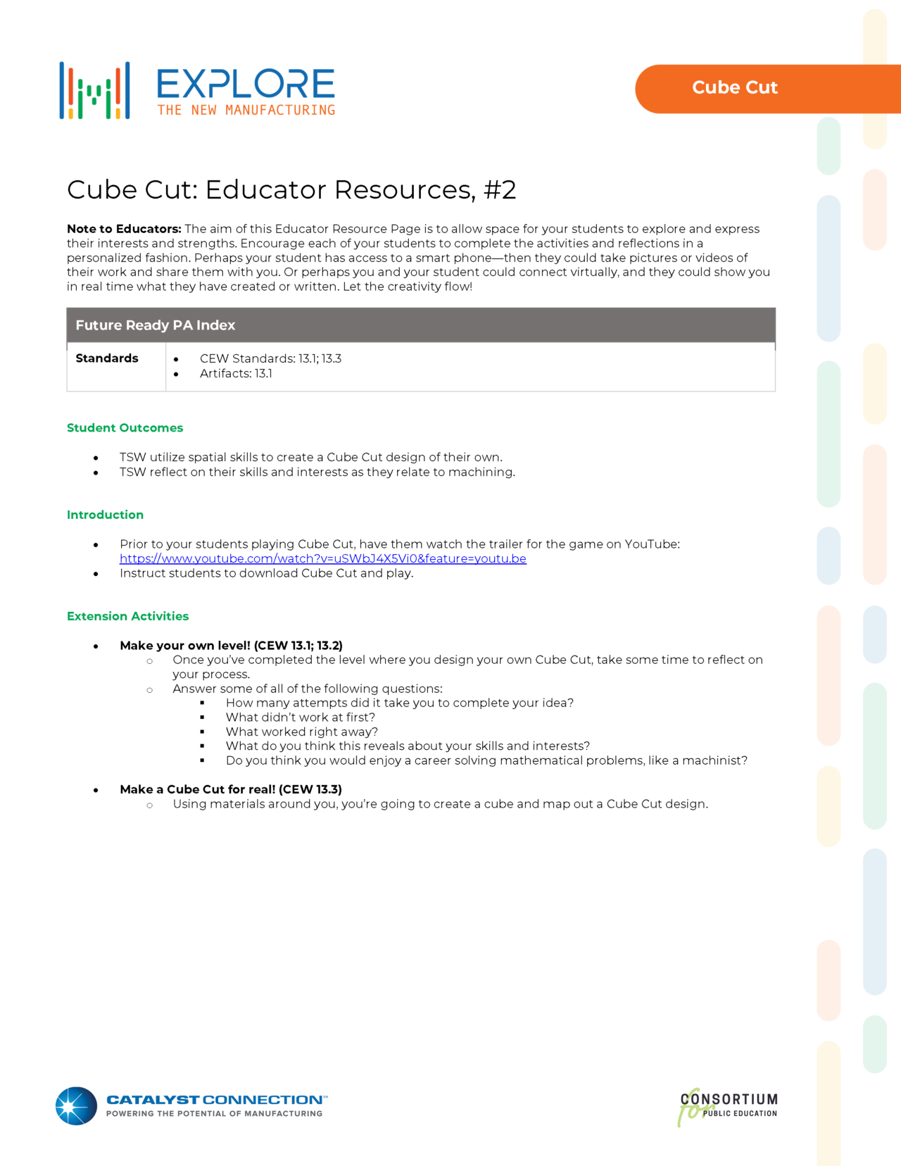 Cube Cut: Educator Resources, #2 - Explore the New Manufacturing