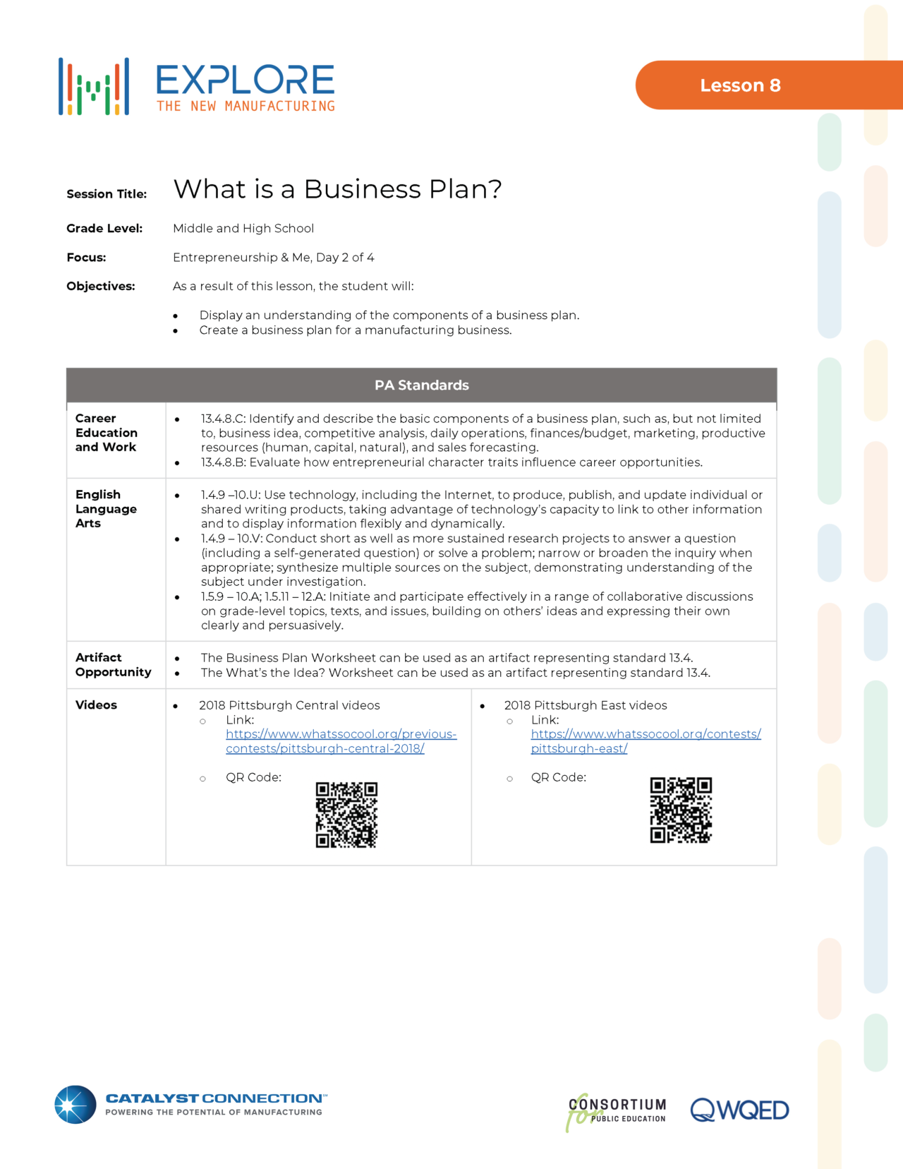 Lesson 8: What is a Business Plan? - Explore the New Manufacturing